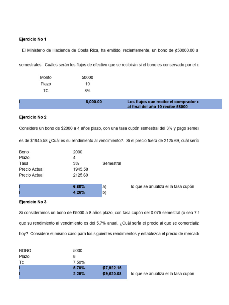 Solucion Practica de Bonos 1 | PDF