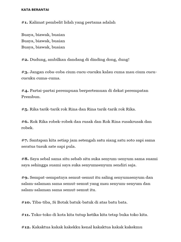 KATA BERANTAI | PDF