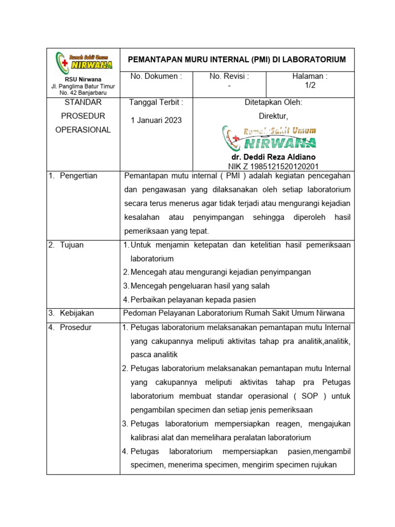 Pemantapan Mutu Internal (Pmi) | PDF | Kesehatan Holistik | Sains & Matematika