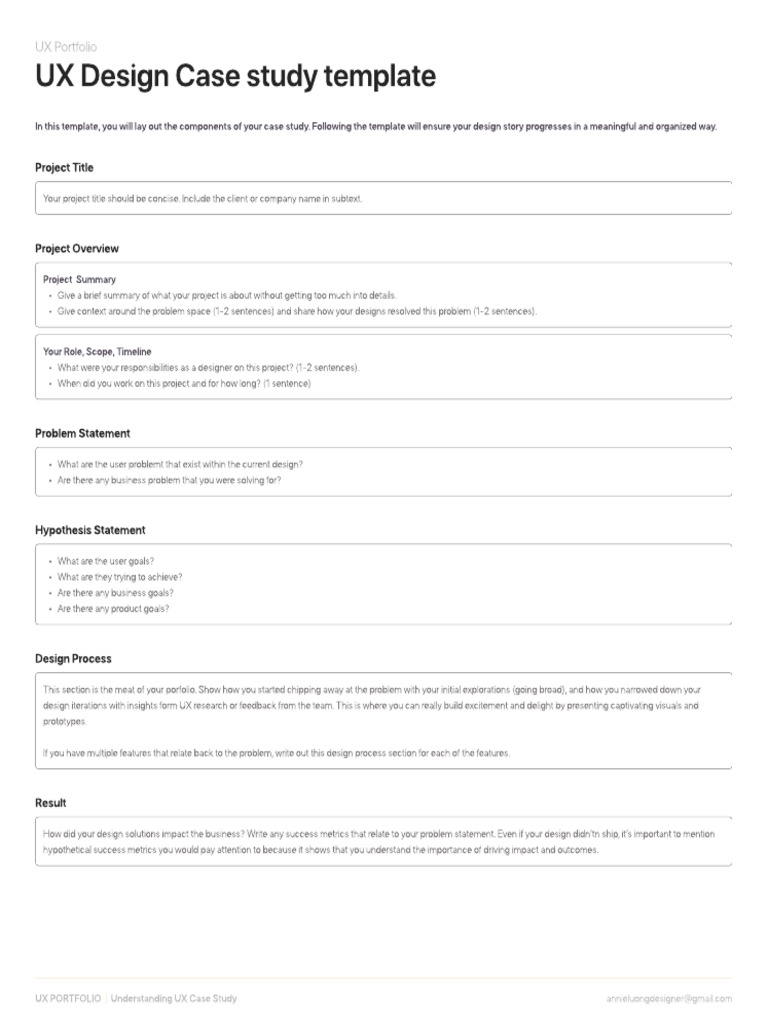 UX Design Case Study Structure | PDF