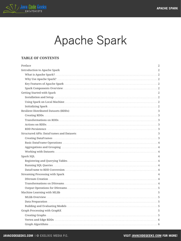Apache Spark Cheatsheet (2014) | PDF