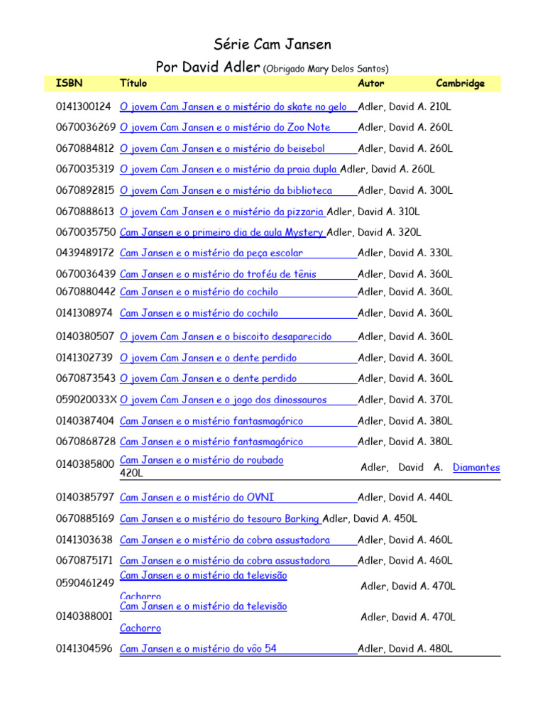 Série Cam Jansen | PDF