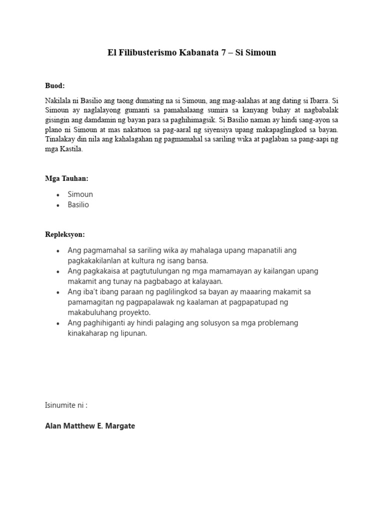 El Filibusterismo Kabanata 7 | PDF