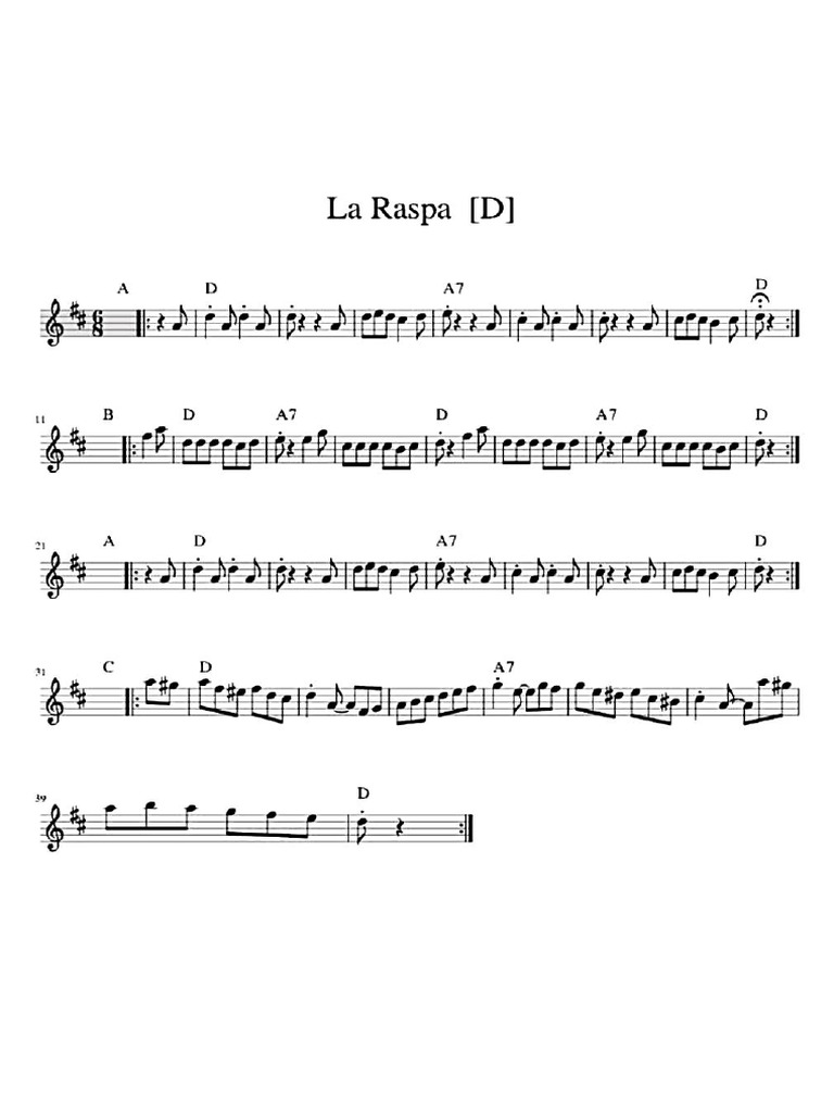 La Raspa Mexican Folk Song | PDF