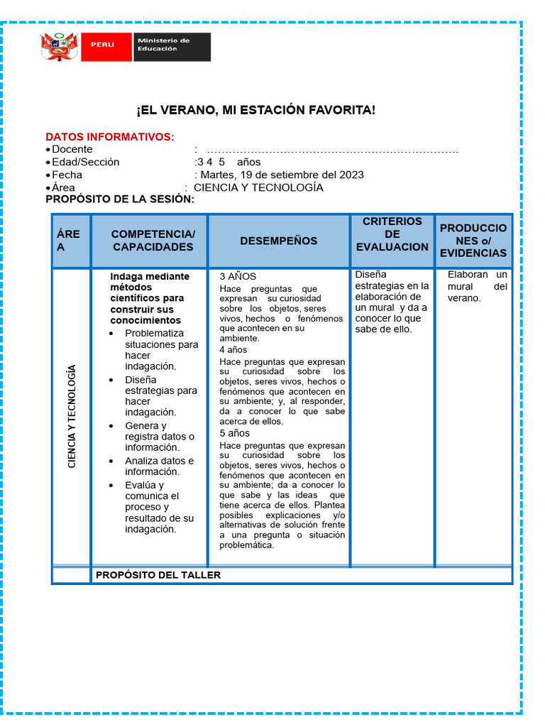 Actividades de Verano para Preescolar | PDF | Dibujo | Cognición