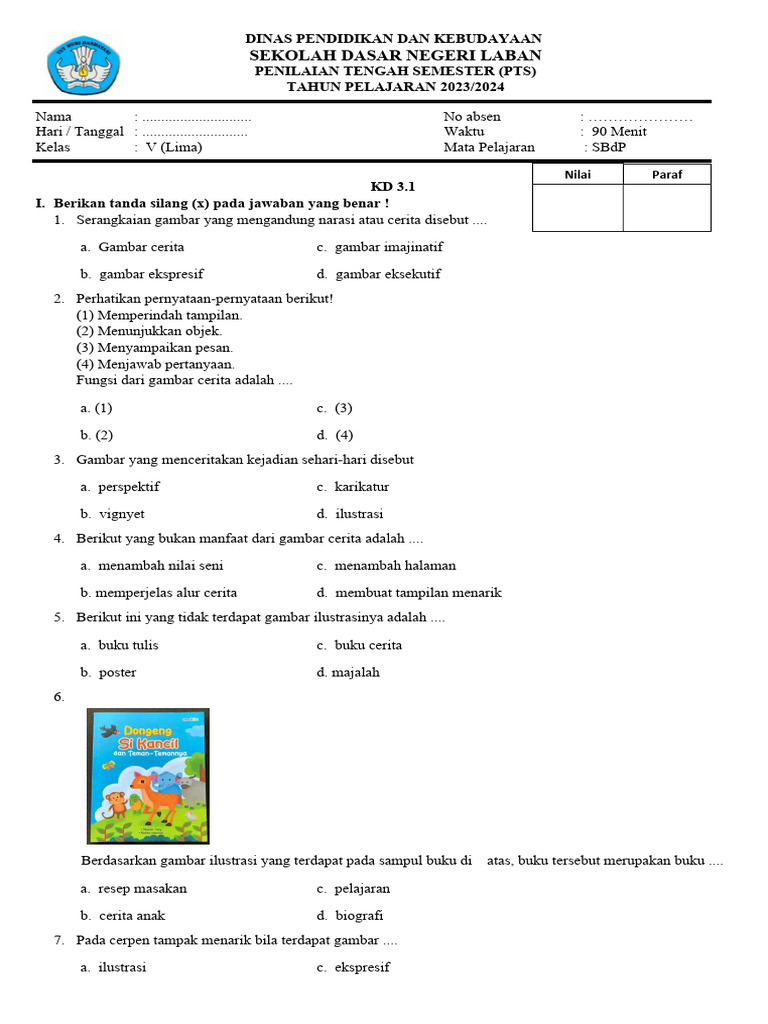 SOAL PTS K5 S1 SBDP | PDF | Seni
