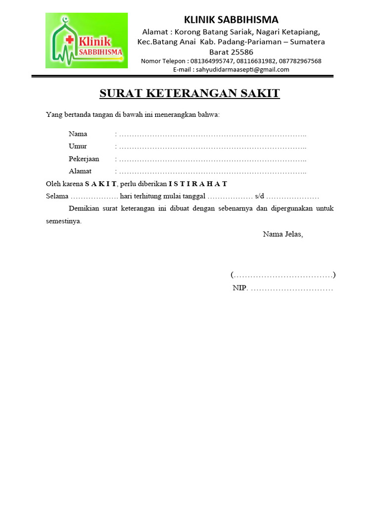 Surat Keterangan Sakit | PDF