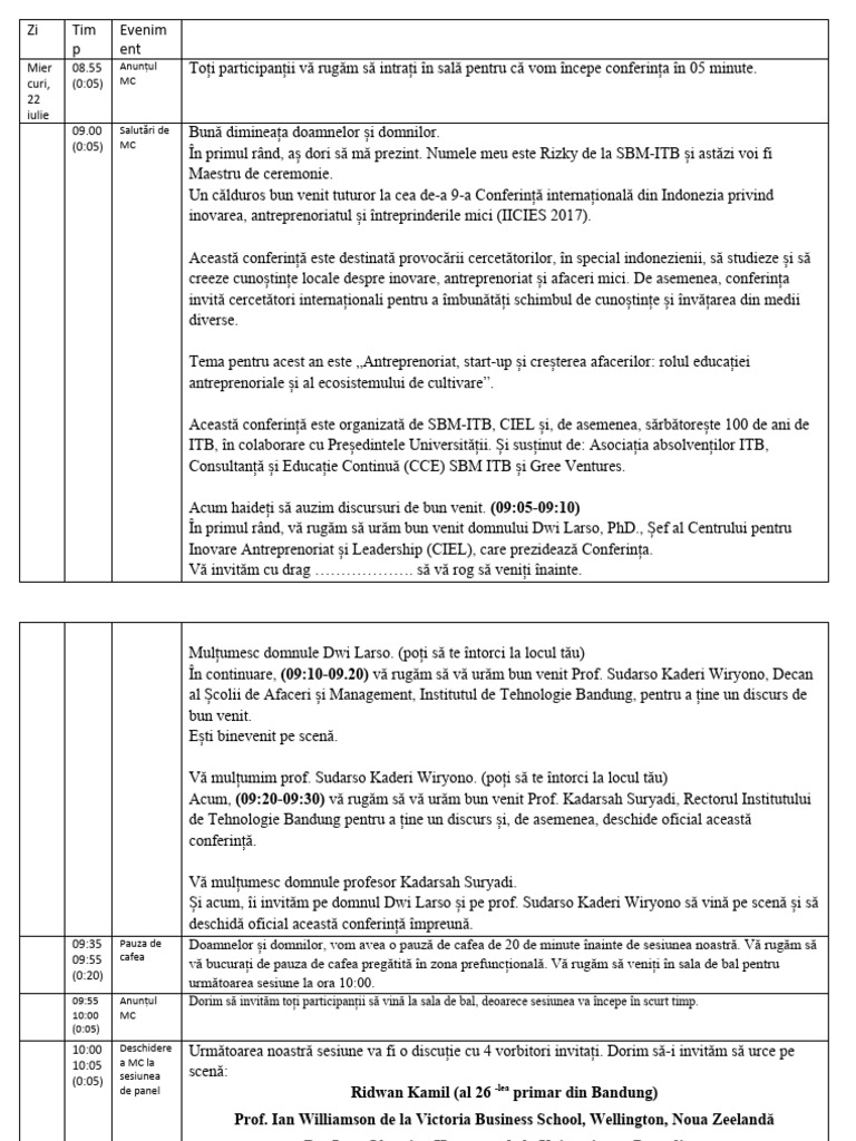 MC Card Cue Card Conference Referensi Script | PDF