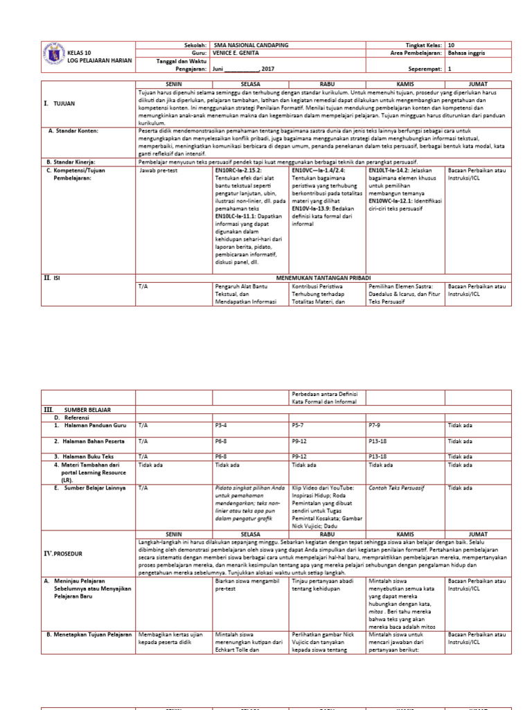 DLL G10 Kuartal Pertama | PDF