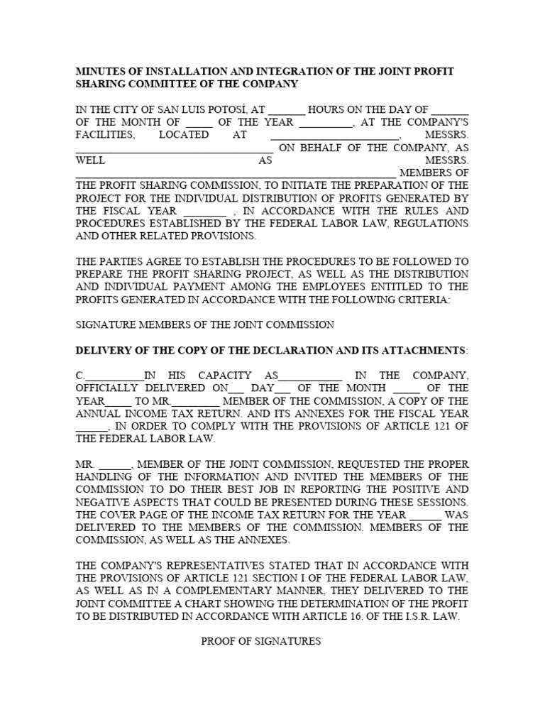 Integration Format of The PTU Joint Commission | PDF | Salary | Economies