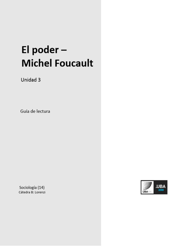 Guía de lectura sobre el poder de Foucault | PDF | Michel Foucault