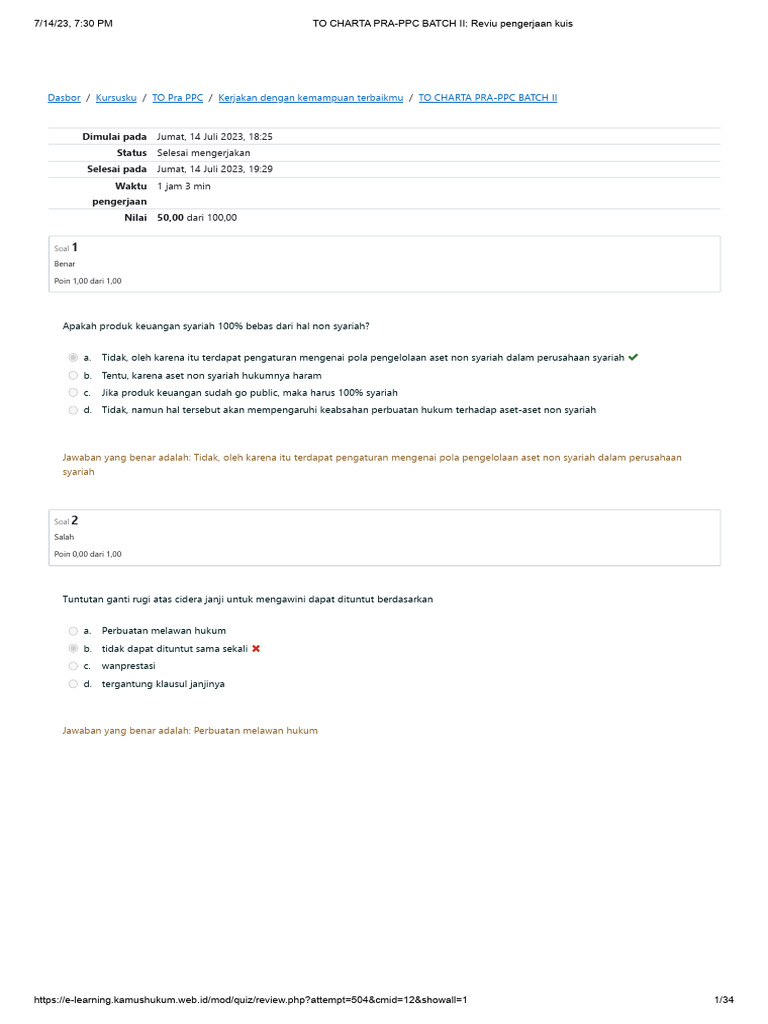 To Charta Pra-Ppc Batch Ii - Reviu Pengerjaan Kuis | PDF | Ilmu Sosial