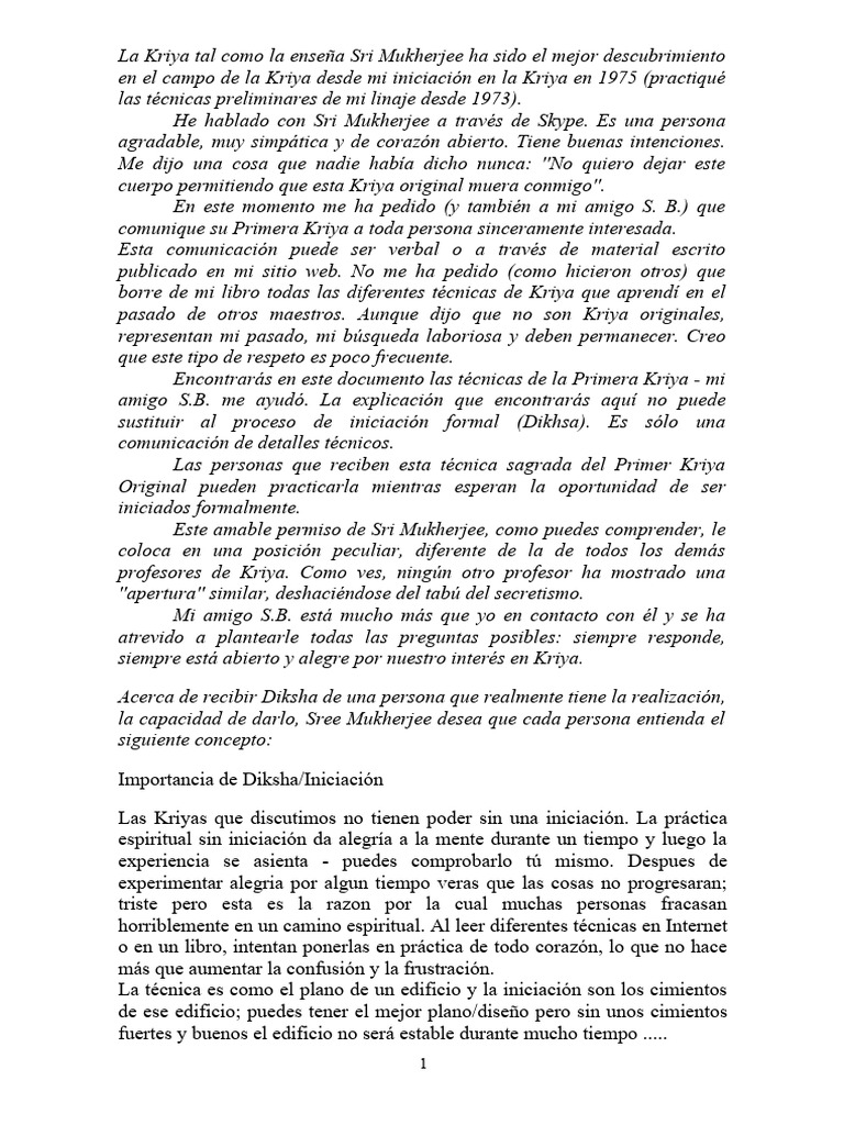 Kriya Yoga Original de Sri Sri Lahiri Mahasaya PDF | PDF | Prana | Yoga