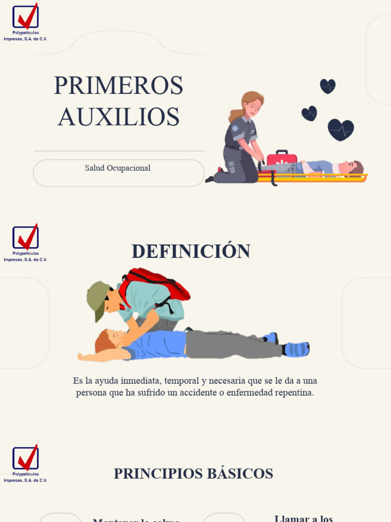 Primeros Auxilios Presentacion | PDF | Reanimación cardiopulmonar | Respiración