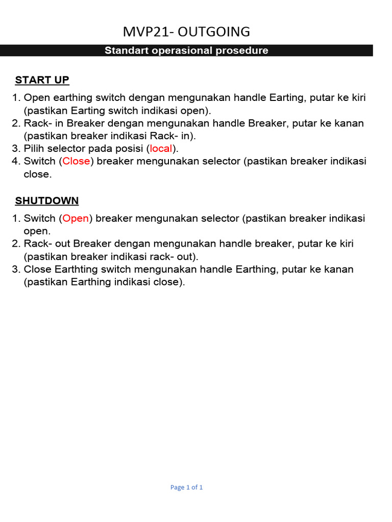 Standart Operasional Prosedure MVP - 21-Outgoing | PDF