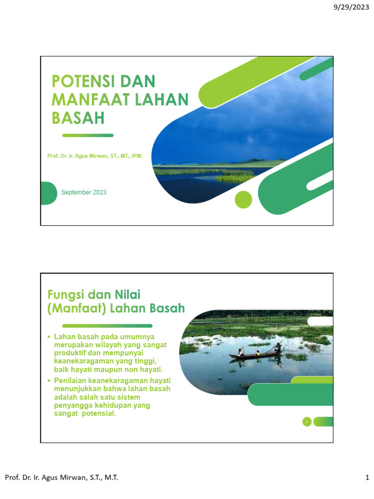 6. Potensi Dan Manfaat Lahan Basah | PDF