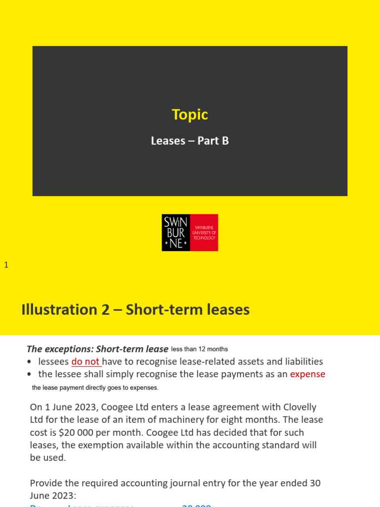 Week 05 2022 Topic 5 Lecture Leases Part B | PDF | Present Value | Lease Week 05 2022 Topic 5 Lecture Leases Part B | PDF | Present Value | Lease