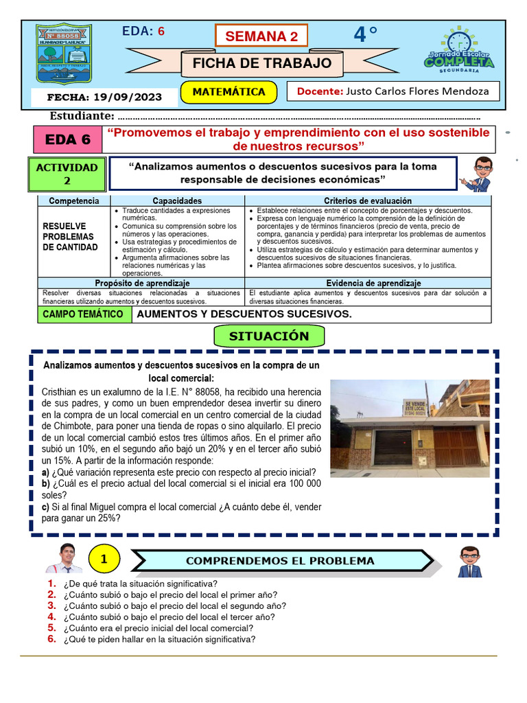Ficha Trabajo #2 - Sem 2 - 4º Actividad 2 - Eda 6 | PDF