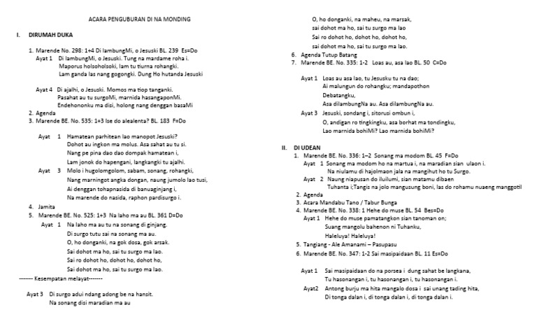 Acara Penguburan Di Na Monding | PDF