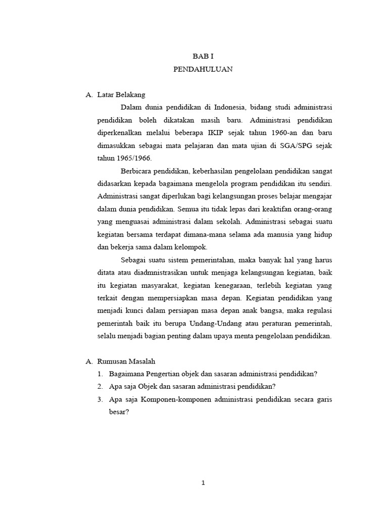 Objek Dan Sasaran Administrasi Pend. | PDF