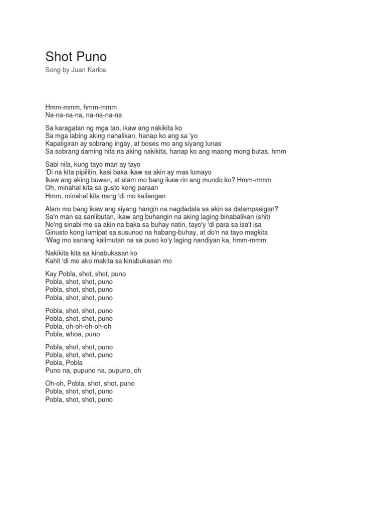 Shot Puno LYRICS | PDF