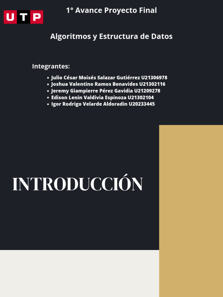 Avance 1° Algoritmos Y Estructura De Datos Pdf