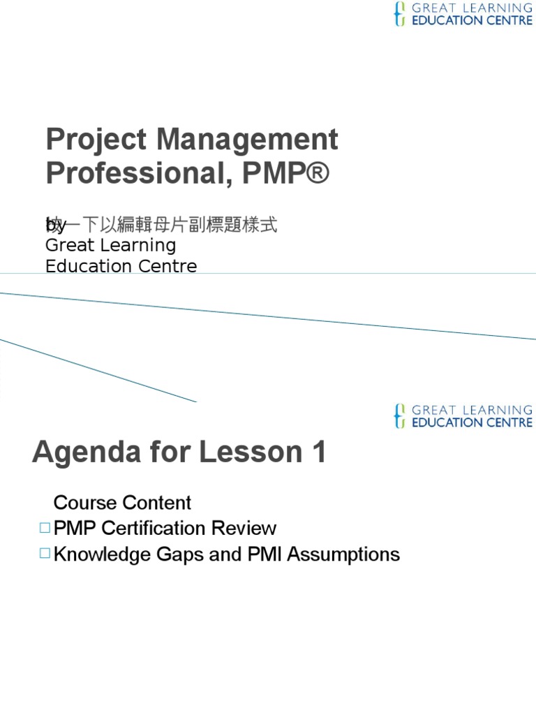 PMP Lesson1 (Cert Review and PMI-Isms) | PDF | Project Management ...