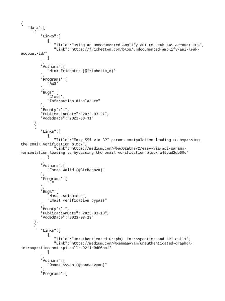 BBH API Dataset | PDF | Software Bug | Security Engineering