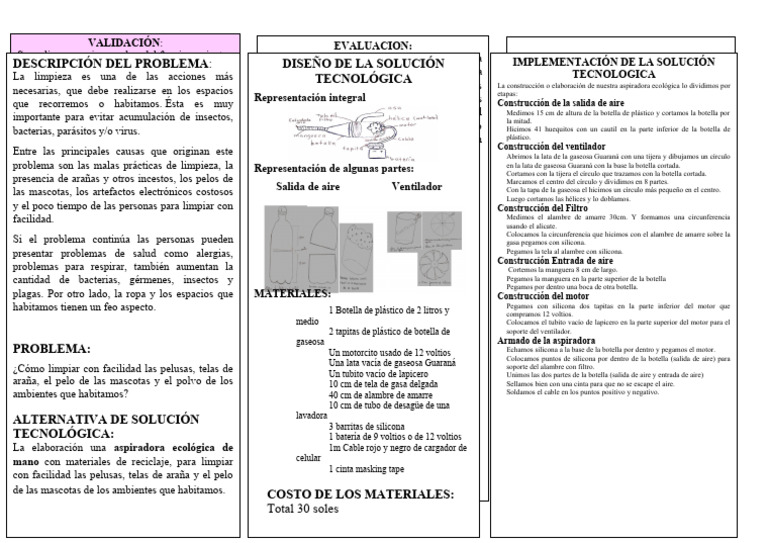 Triptico FENCYT | PDF | Aspiradora | Botella