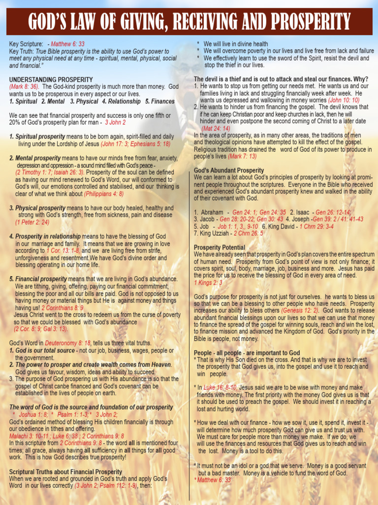 Gods Law of Giving | PDF | Self-Improvement | Religion & Spirituality
