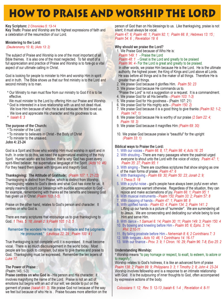 How To Praise and Worship The Lord | PDF | God | Psalms