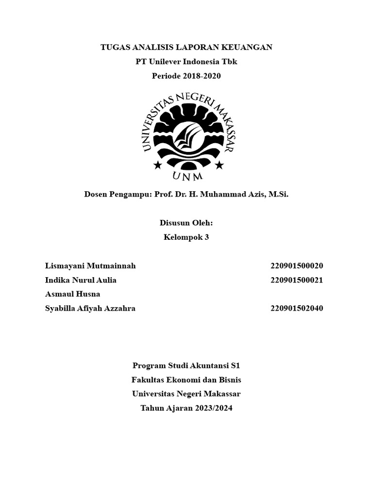 Analisis Laporan Keuangan PT Unilever Indonesia TBK | PDF