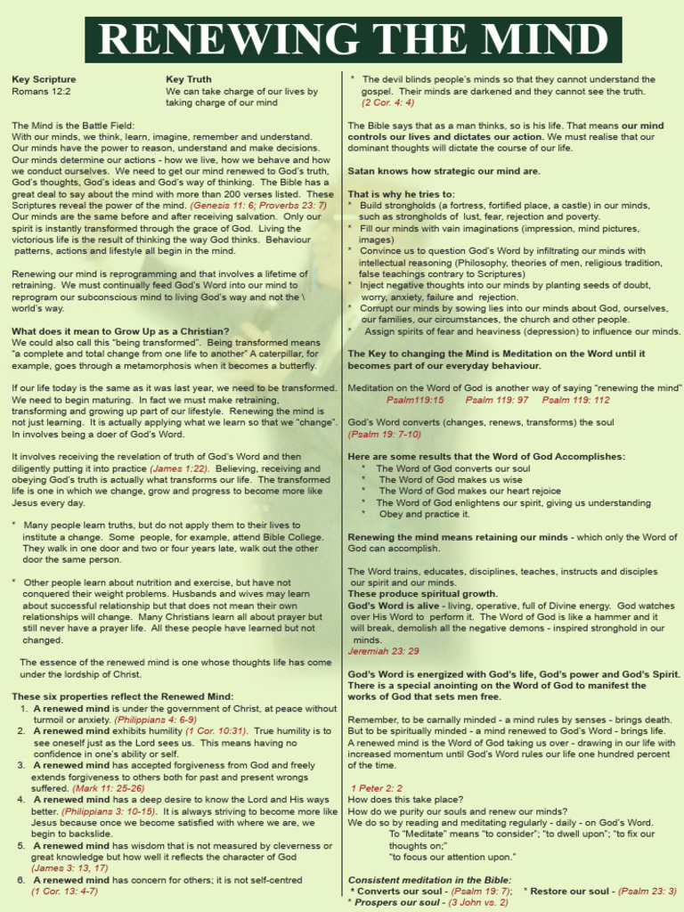 Renewing of The Mind | PDF | Logos (Christianity) | God