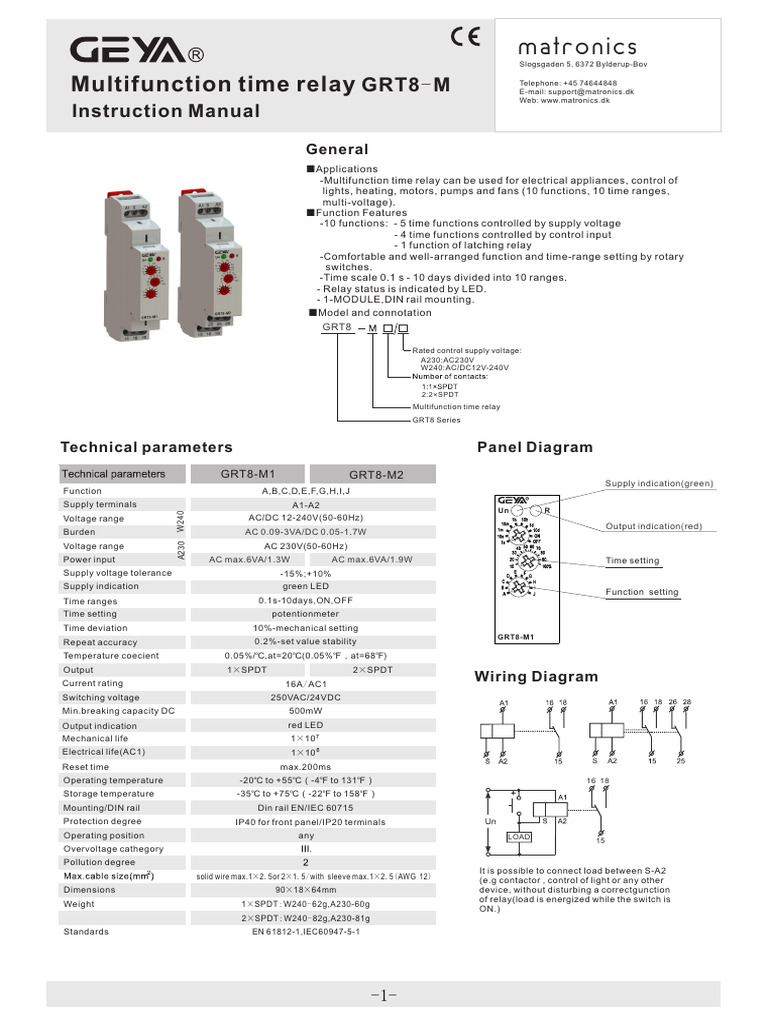 Multifunction Relay Guide | PDF | Relay | Alternating Current