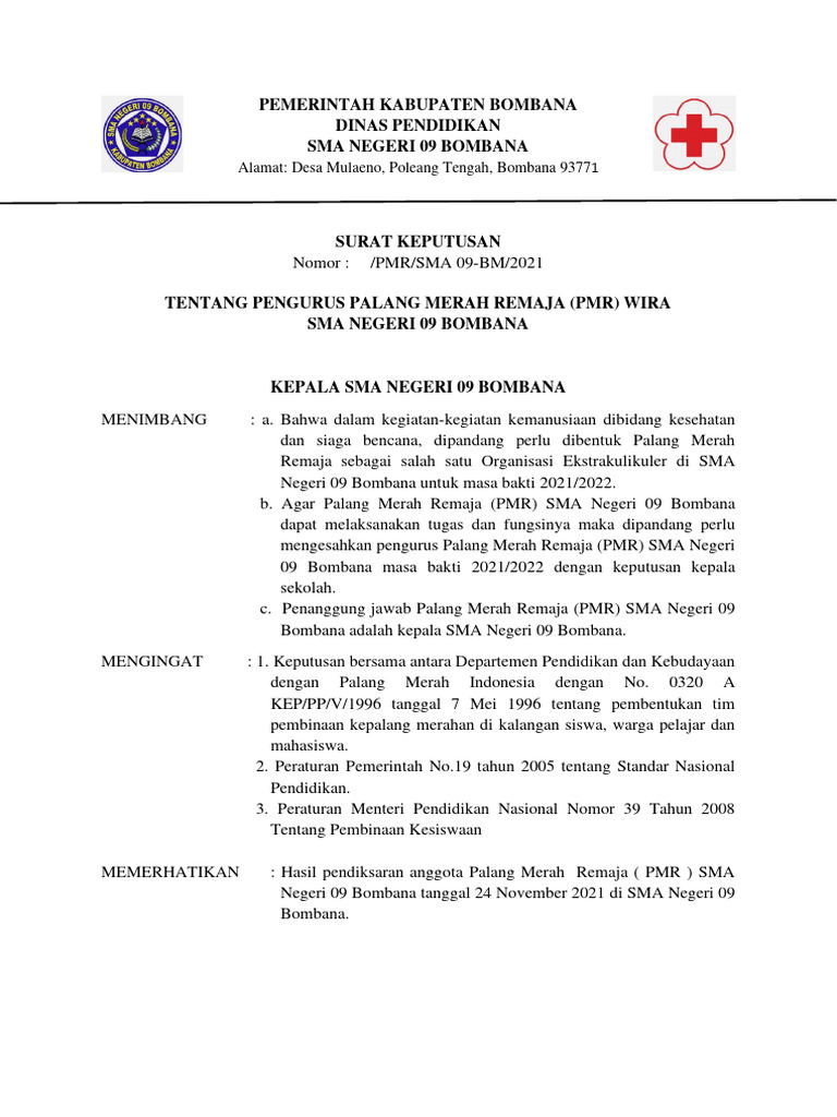 SK Pengurus PMR 2021-2022 | PDF