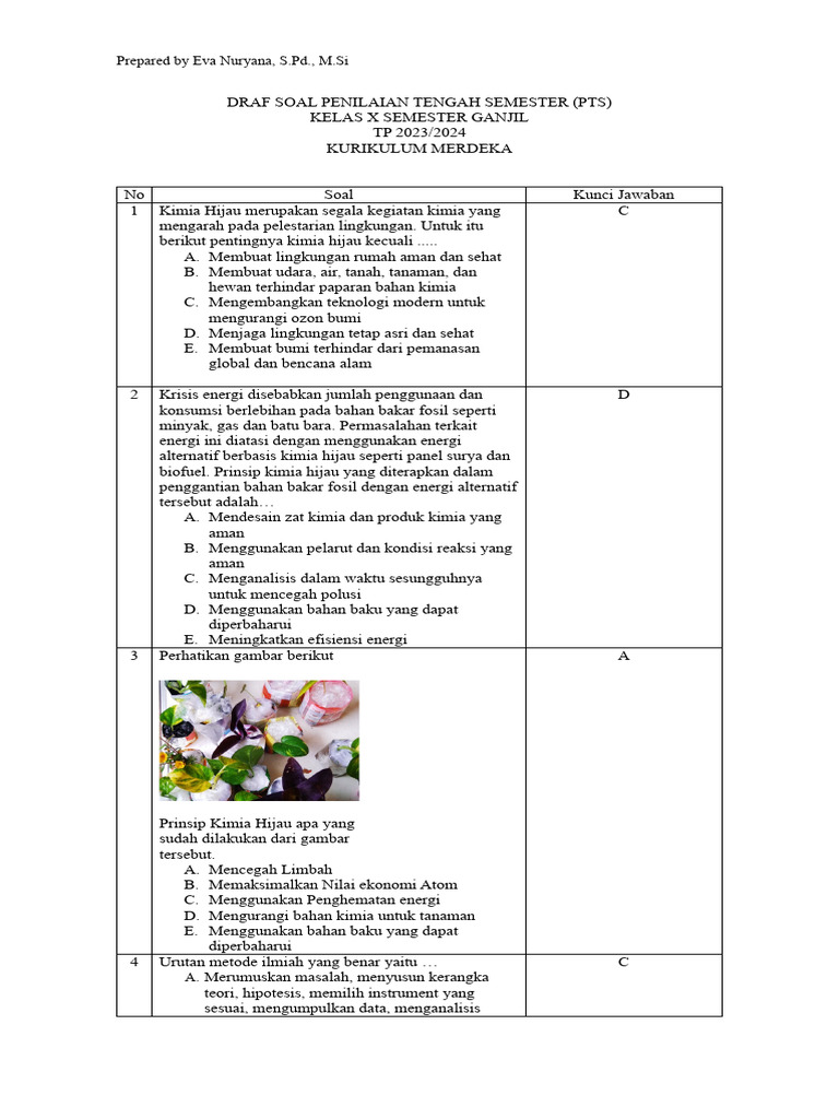 Soal PTS Kelas X | PDF