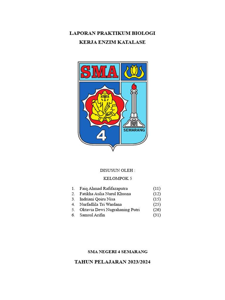 Laporan Praktikum Enzim Katalase | PDF | Sains & Matematika
