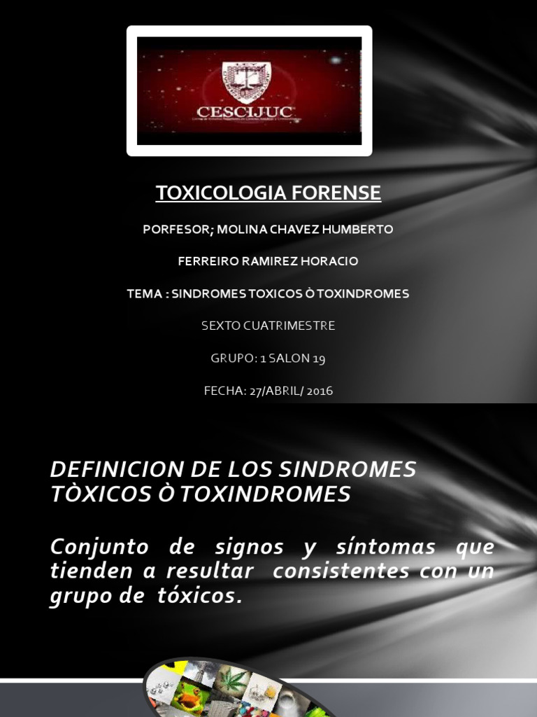 Síndromes Tóxicos: Definición y Tipos | PDF