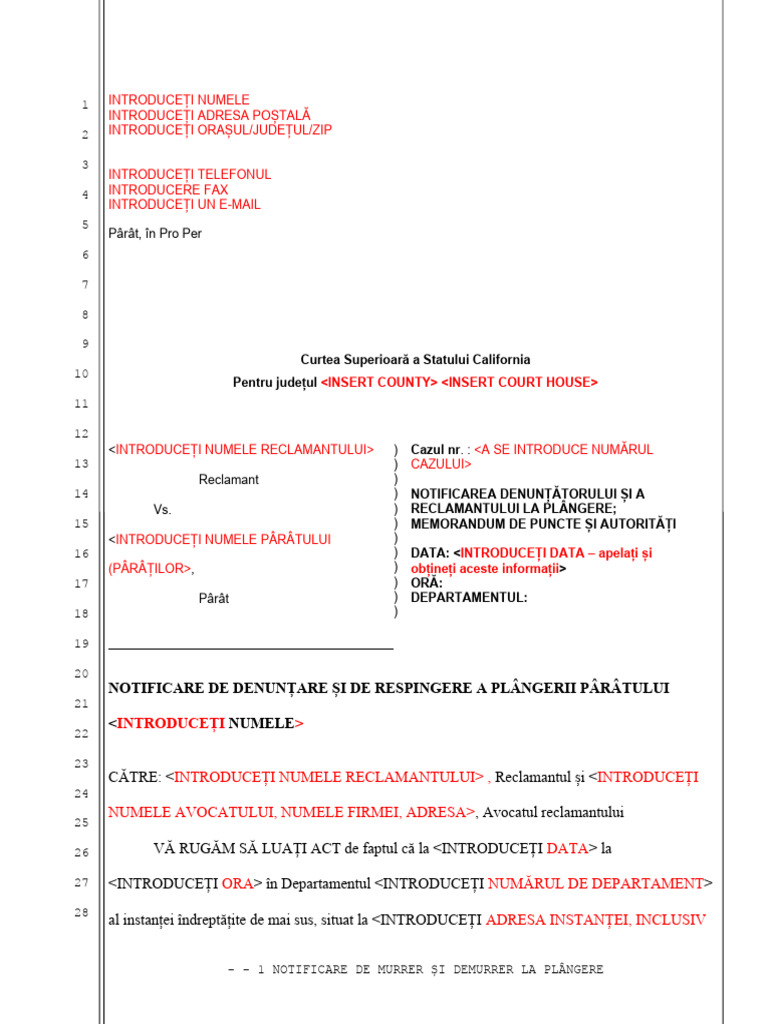 Demurrer To Illegal Detainer Complaint For California SAMPLE | PDF
