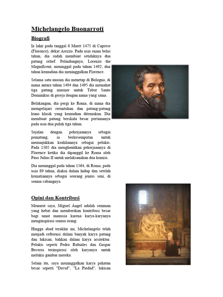 Miguel Ngel Buonarroti | PDF