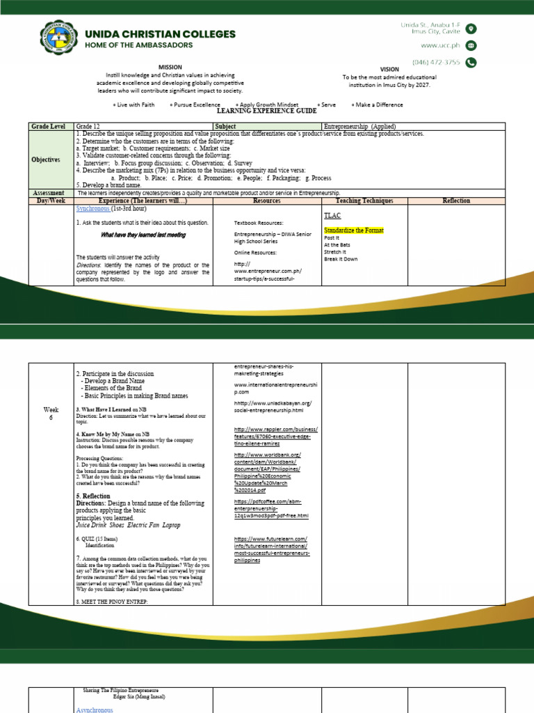 Week 1 Entrep | PDF | Entrepreneurship | Learning