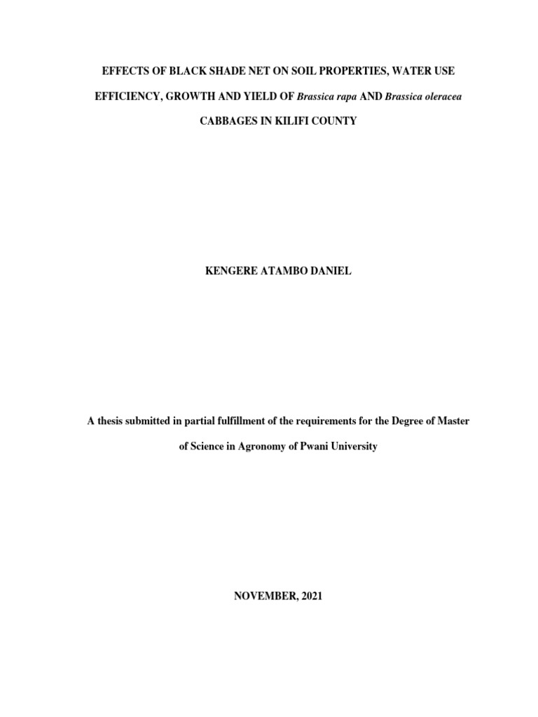 Kengere Atambo Daniel | PDF | Cabbage | Broccoli
