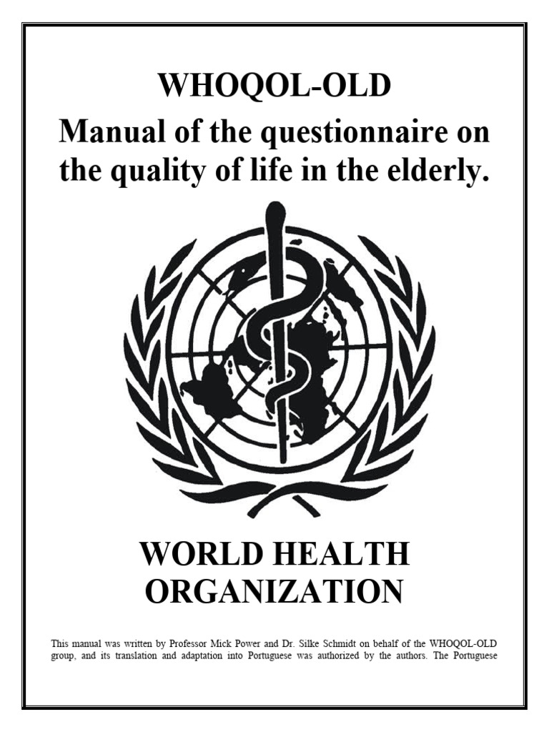 WHOQOL-OLD: Elderly Quality of Life | PDF | Analysis | Psychometrics