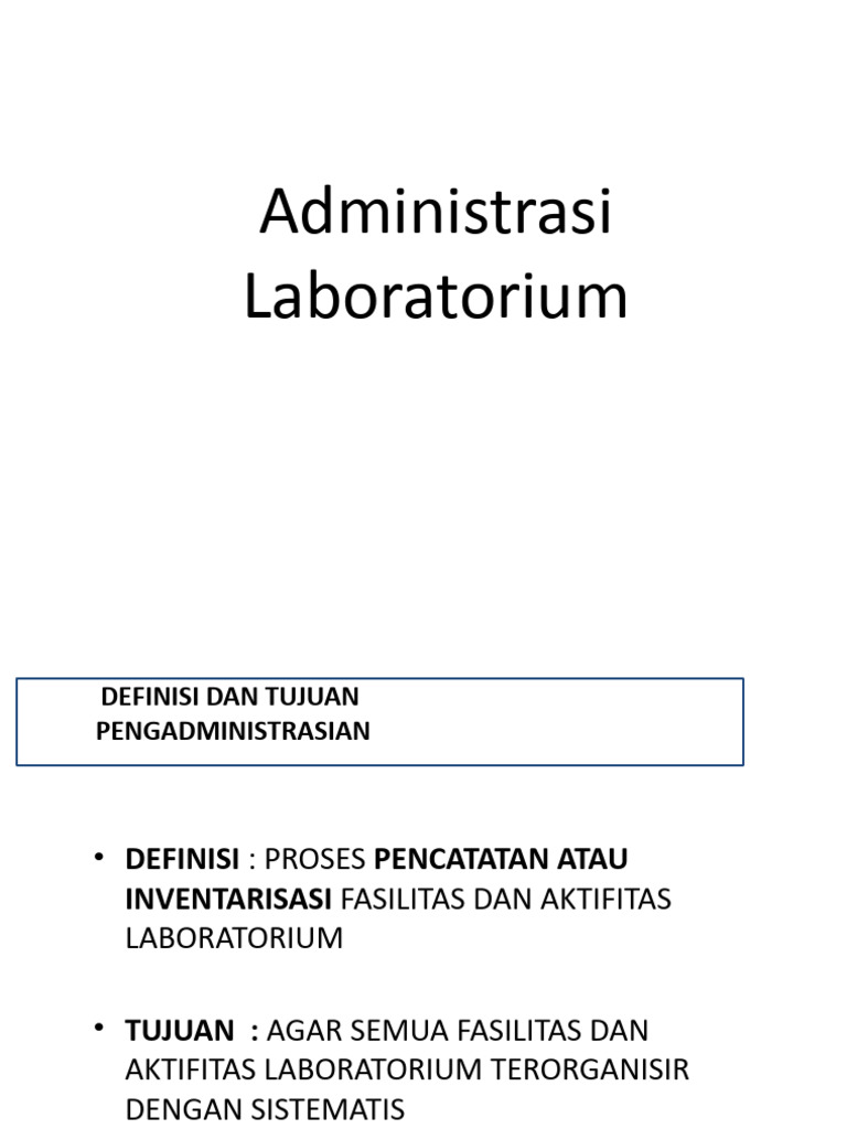 Administrasi Laboratorium | PDF