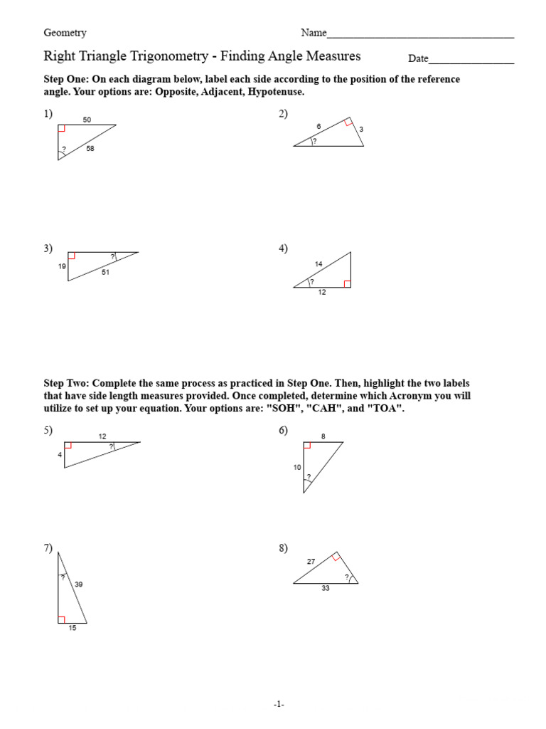 Finding Angle Measures | PDF