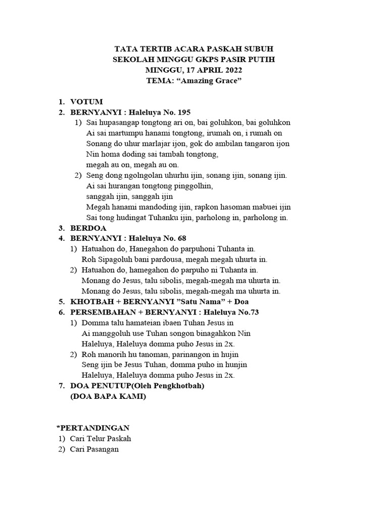 Tata Tertib Paskah SM 2022 | PDF