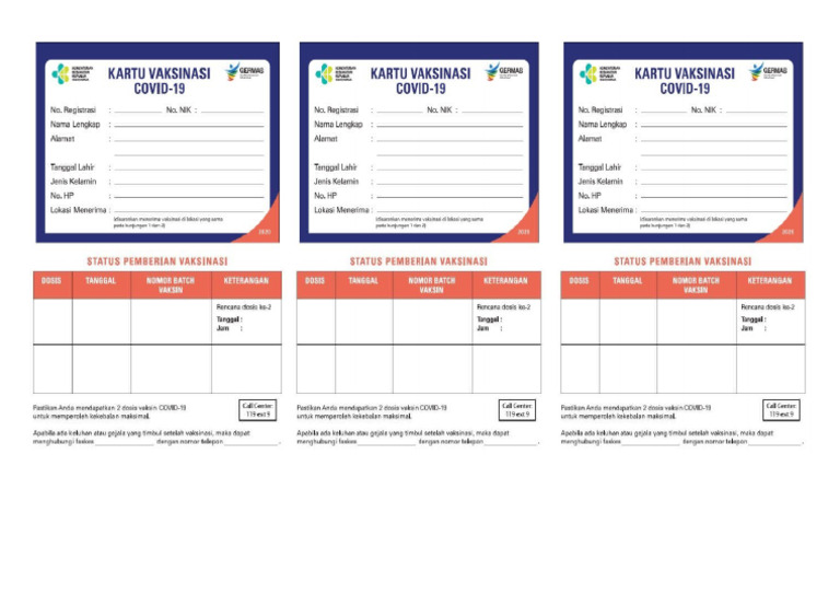 Kartu Vaksin Covid 19 Pdf