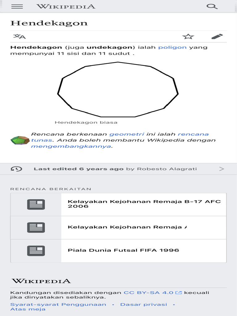 Hendekagon - Wikipedia Bahasa Melayu, ensiklopedi… | PDF