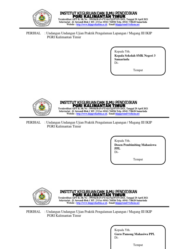 KOP AMPLOP UNDANGAN PPL | PDF