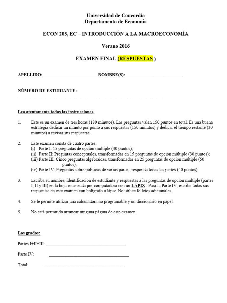 Econ 203 S16 Examen final versión 1 | PDF | Tipo de cambio | Balance ... Econ 203 S16 Examen final versión 1 | PDF | Tipo de cambio | Balance ...